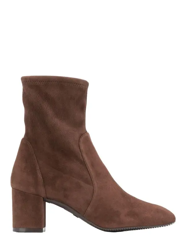 STUART WEITZMAN 55mm Leather Slip-on Boots - Brown