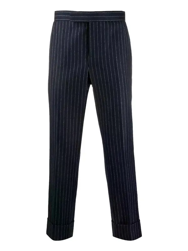 Thom Browne Pinstripe Flannel Trousers - Blue
