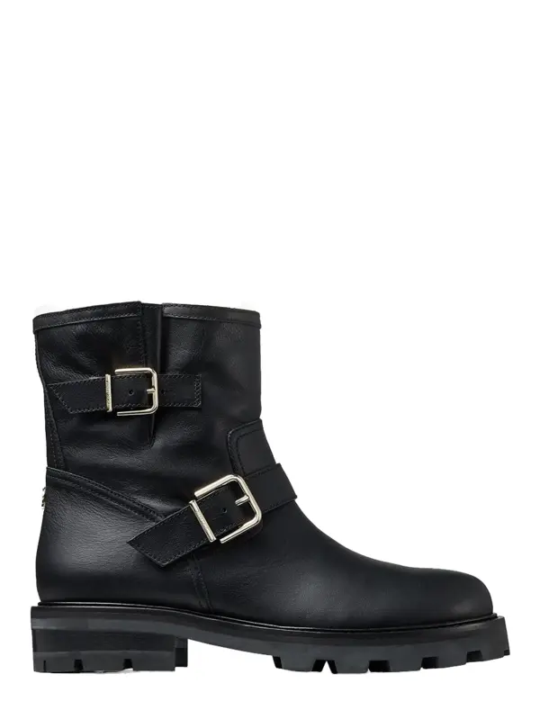 JIMMY CHOO Shearling-lined Boots - Black