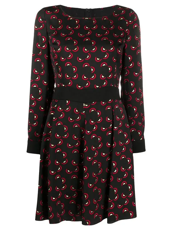 Emporio Armani Geometric Print Short Dress - Black