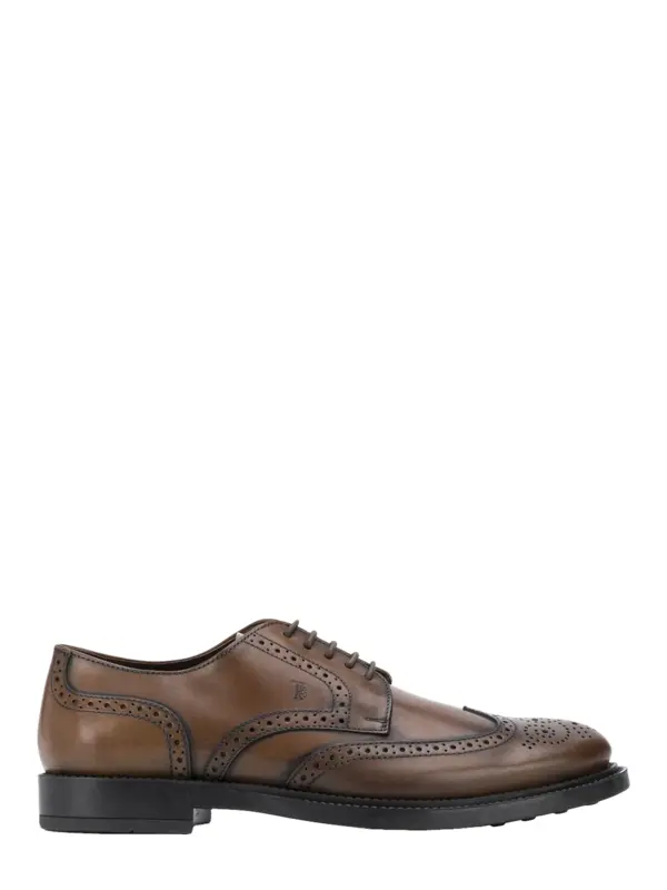 TOD'S Lace-up Leather Brogues - Brown