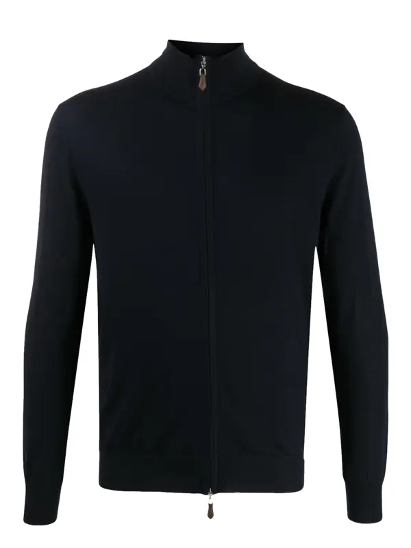 N.peal Long Sleeve Zipped Sweater - Blue