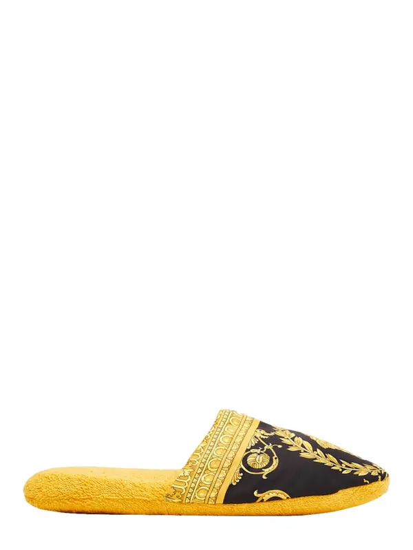 Versace Barocco-print Mule Slippers - Gold