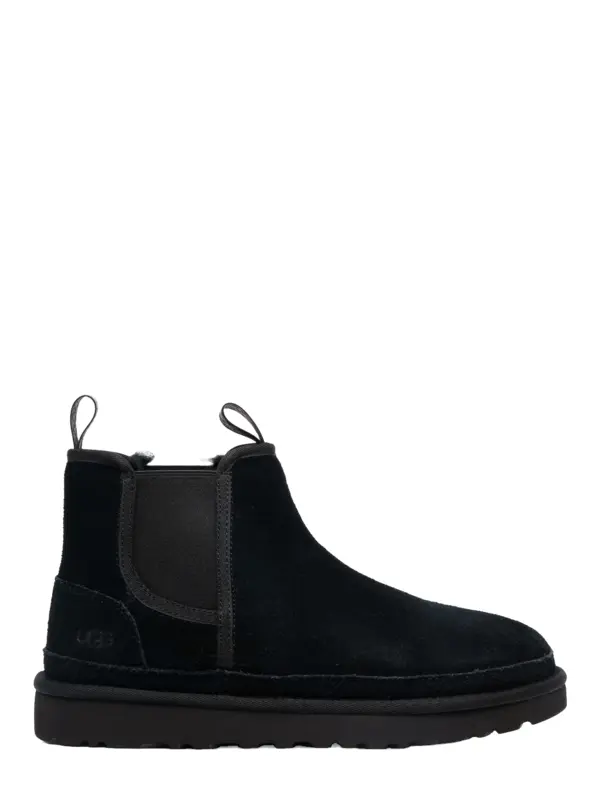 UGG Debossed-logo Shearling Ankle Boots - Black
