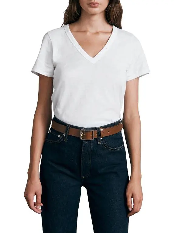 Rag & Bone The Vee Slub Cotton T-shirt - Brightwht