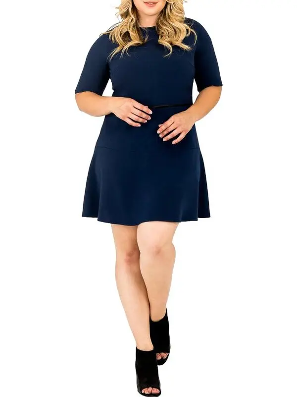 STANDARDS & PRACTICES Tina Flounce Dress - Navy