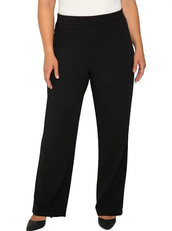 STANDARDS & PRACTICES High Waist Stretch Crepe Trousers - Black