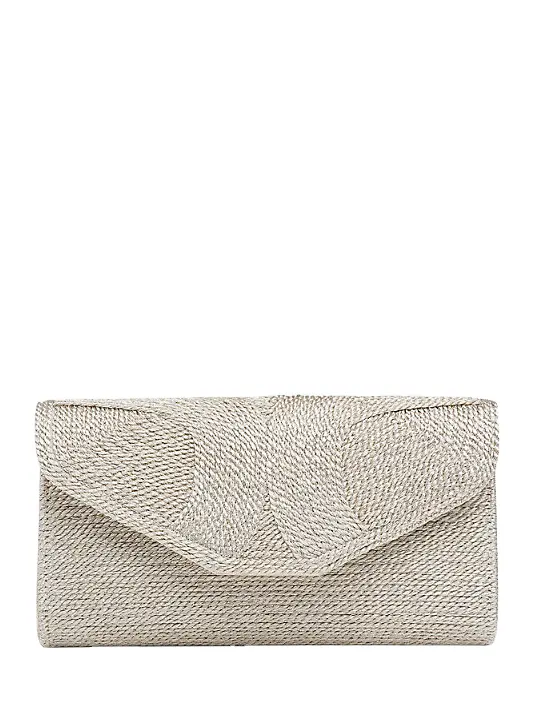 LK BENNETT Lucia Embellished Woven Clutch - Gol-soft Gold