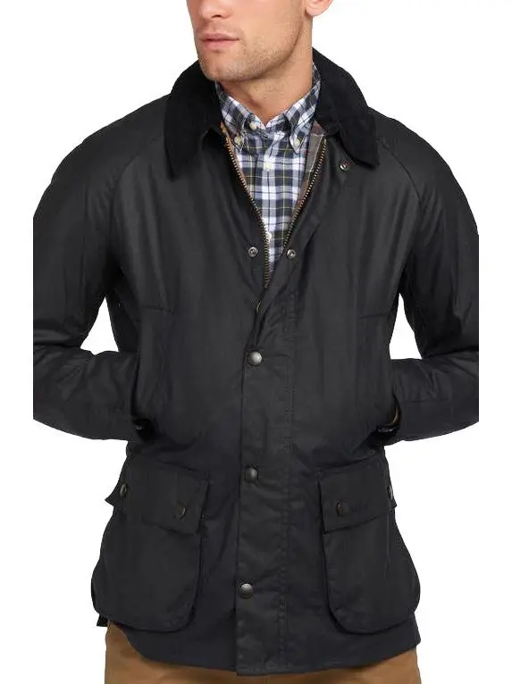 Barbour Ashby Waxed Cotton Jacket - Navy/zdnu
