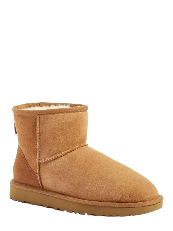 UGG Classic Mini Ii Shearling Lined Boot - Chestnut Suede