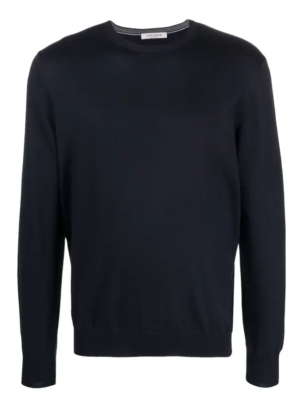 FILERIA Crew Neck Knitted Jumper - Blue