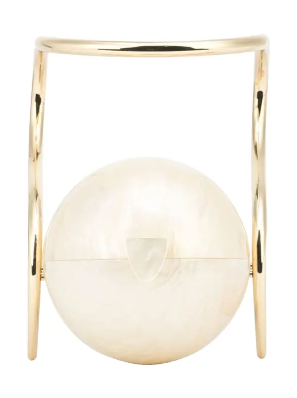 Cult Gaia Pearl Top-handle Clutch - White