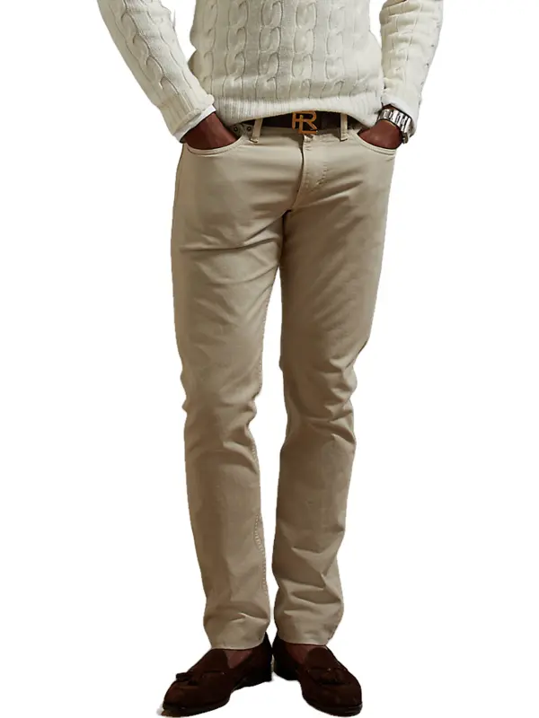 Ralph Lauren Purple Label Slim Fit Stretch Jean - Sand