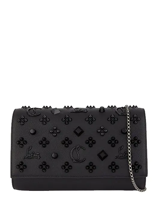CHRISTIAN LOUBOUTIN Paloma Leather Clutch - Black/ultr