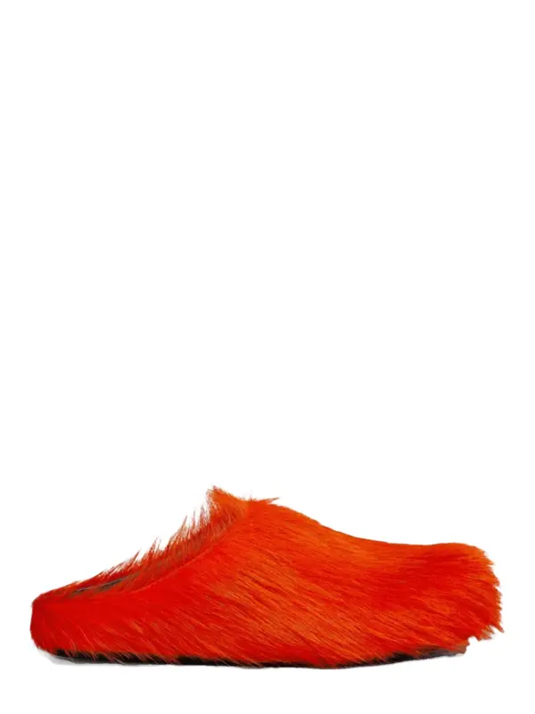 Marni Fussett Calf-hair Sabot Mules - Orange