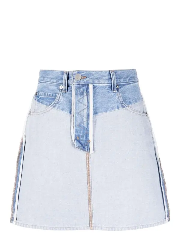Helmut Lang Inside-out Denim Skirt - Blue