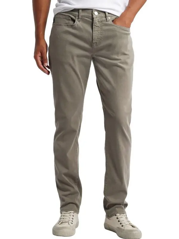 FRAME L'homme Slim Fit Five-pocket Twill Pants - Dusty Grey