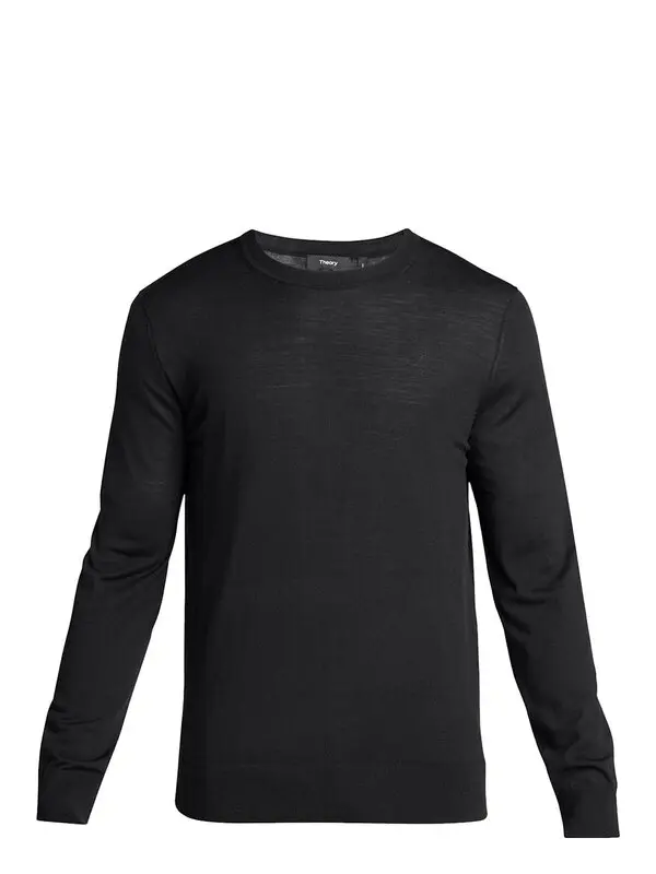Theory Regal Wool Crewneck Sweater - Black