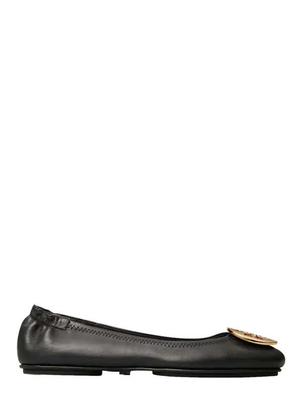 Tory Burch Minnie Leather Ballet Flats - Black/gold