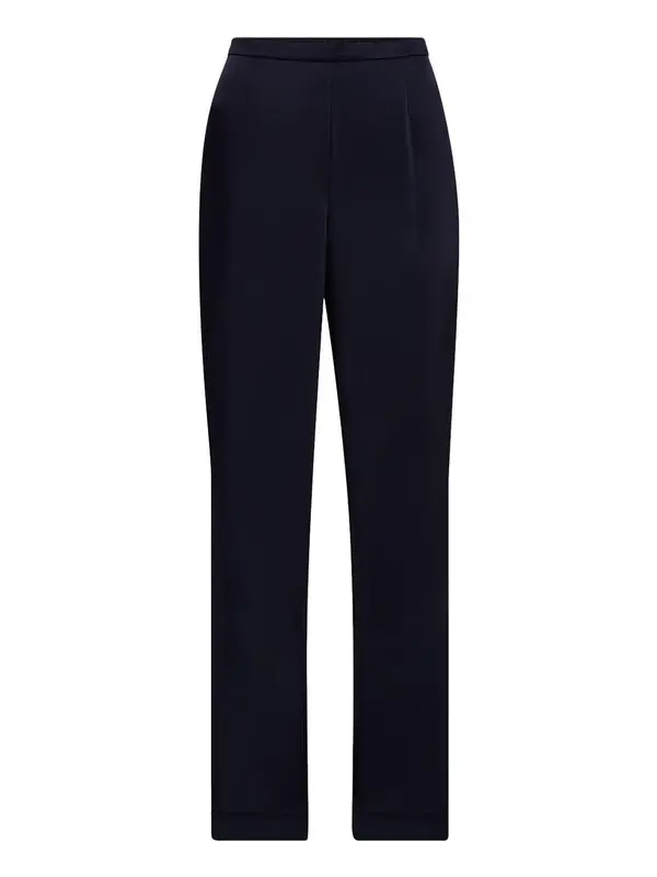 St. John Kate Satin Wide-leg Pants - Midnight