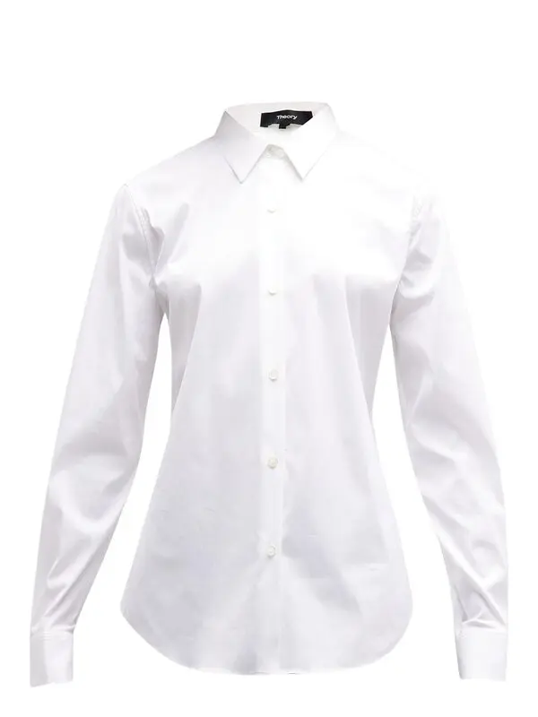 Theory Tenia Long-sleeve Blouse - White