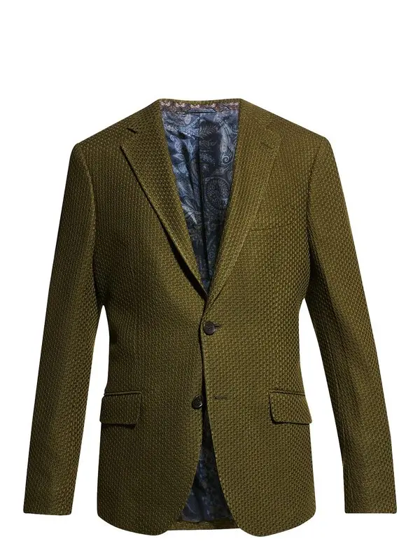 Etro Textured Knit Blazer - Green