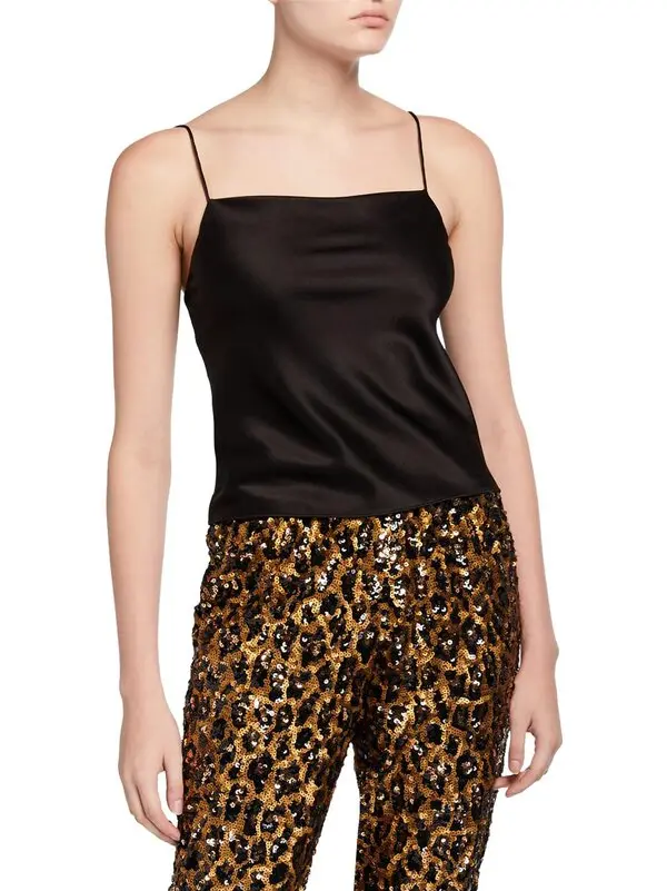 Alice + Olivia Harmon Drapey Tank - Black