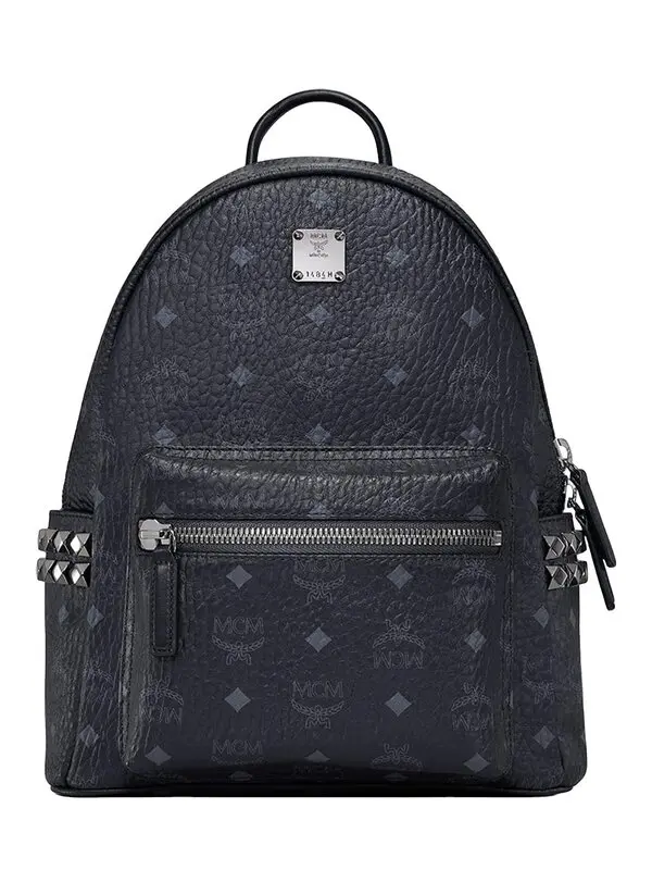 Mcm Stark Visetos Small Side-stud Backpack - Black