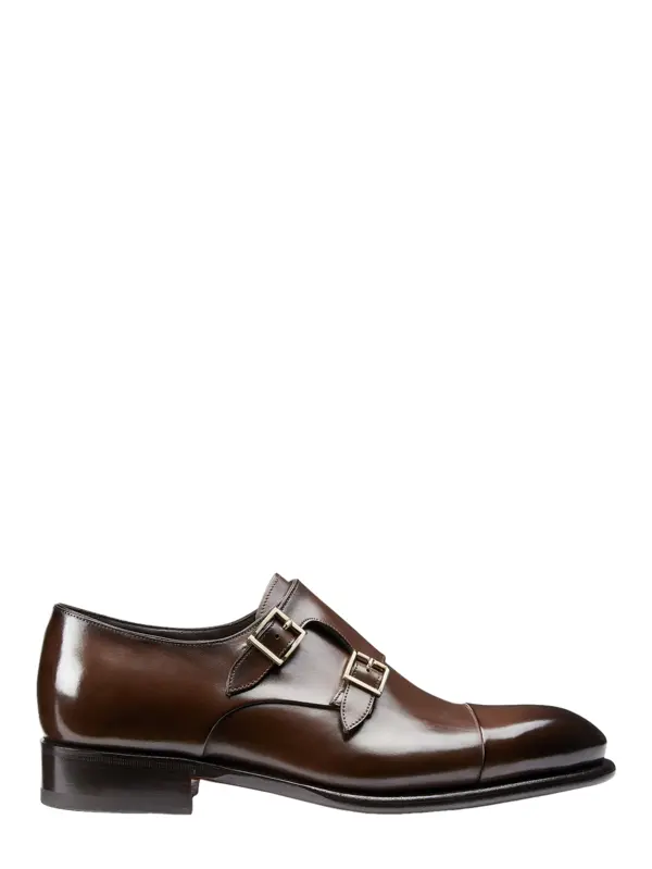 Santoni Ira' Leather Double-monk Loafers - Brown