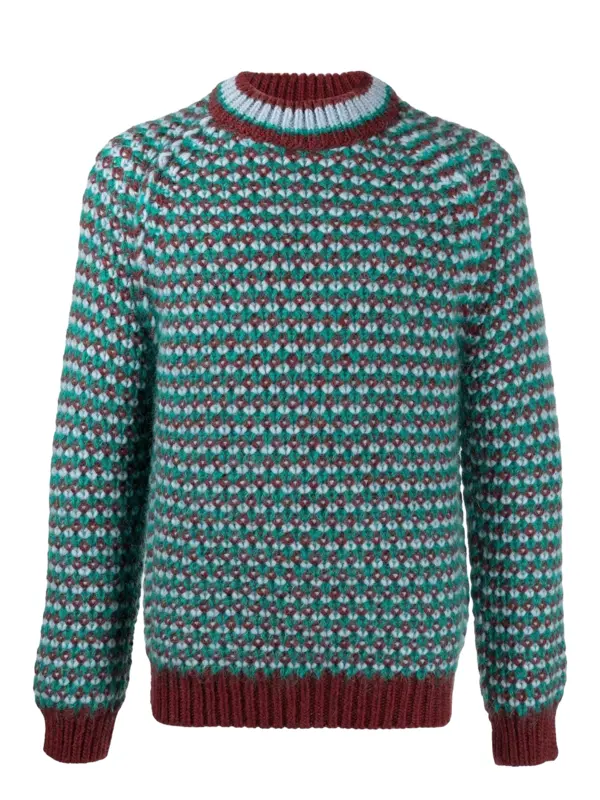 Marni Patterned Knit Jumper - Red