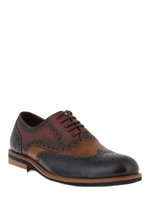 SPRING STEP SHOES Niko Leather Wingtip Oxford - Brown Multi