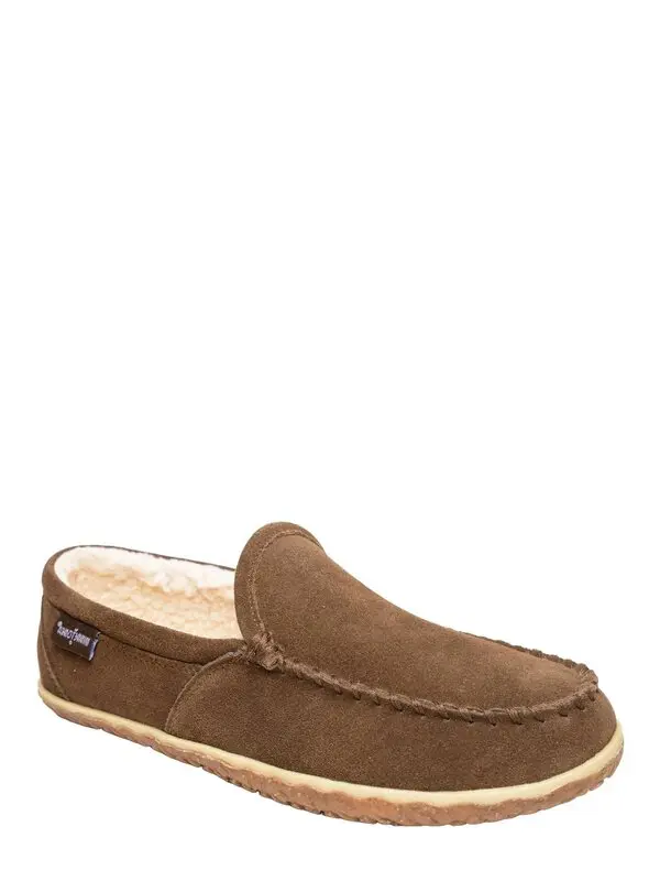 Minnetonka Tilden Suede Slippers - Brown