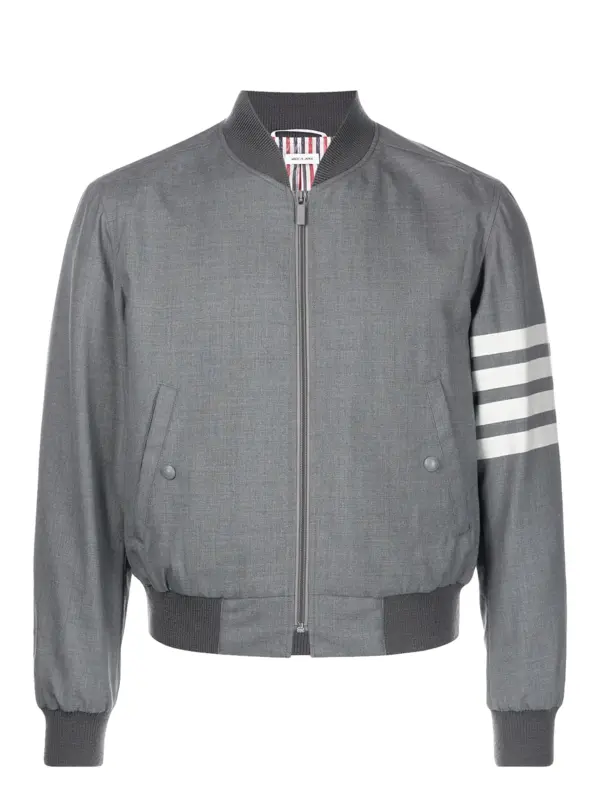 Thom Browne 4-bar Knit Blouson Jacket - Grey