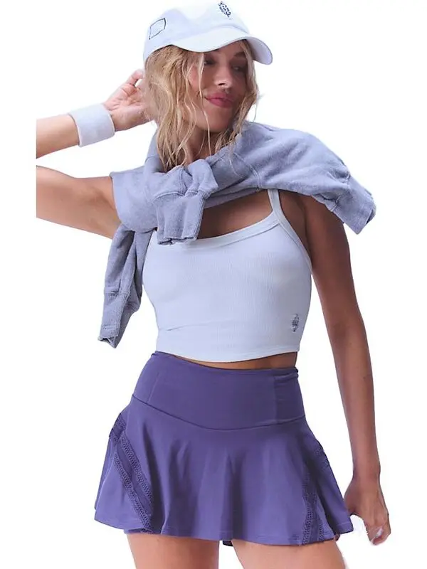 Free People Pleated High-rise Active Skort - Graphite