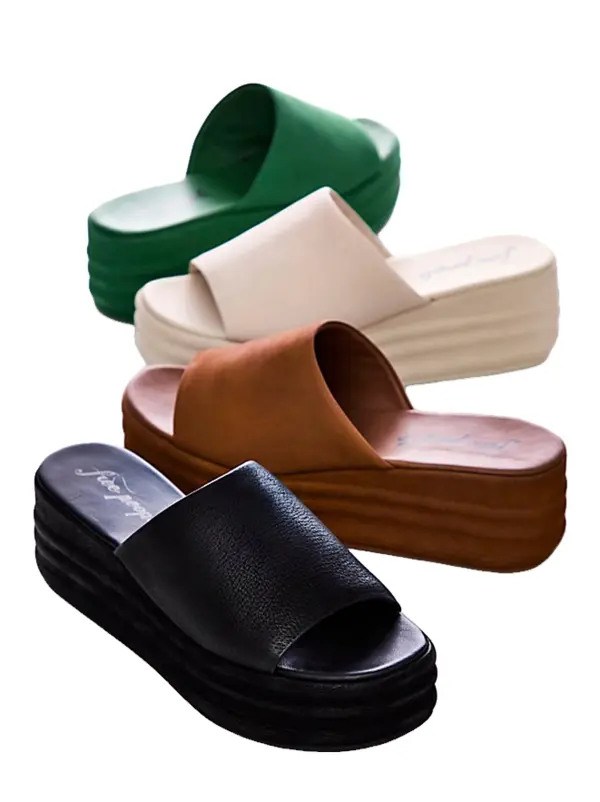 Free People Harbor Flatform Sandals - Vanilla