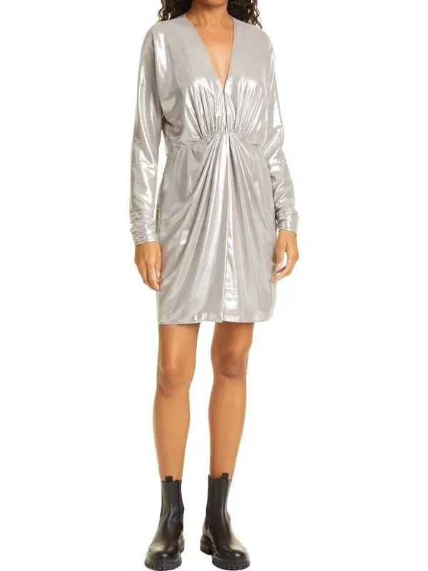 Rag & Bone Eloise Metallic Minidress - Silver