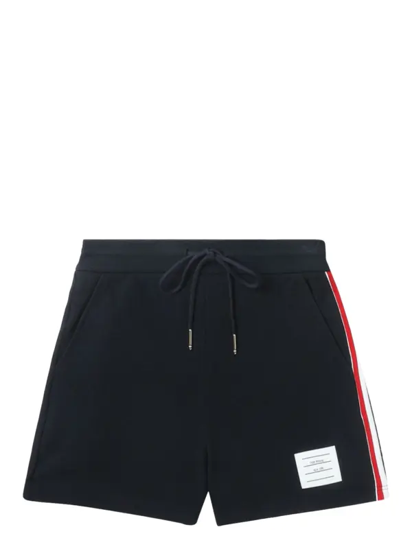 Thom Browne Stripe-detail Piqué-weave Shorts - Blue