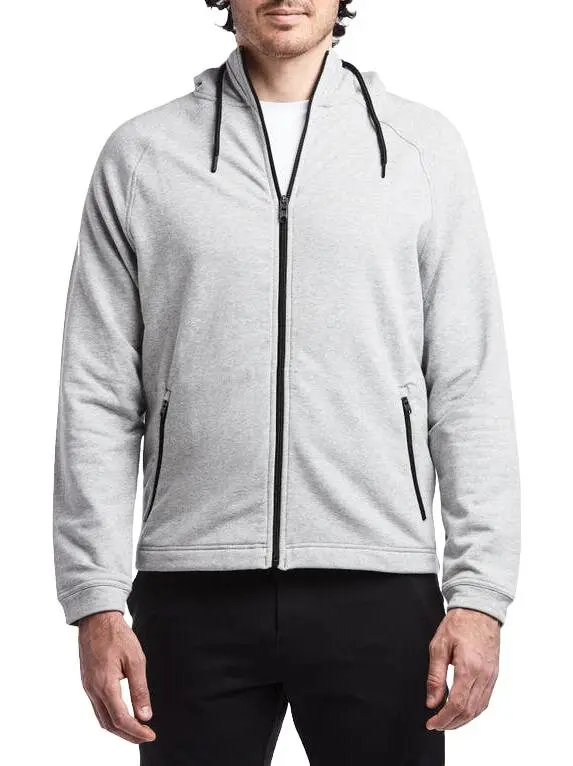PUBLIC REC Weekend Zip Up Hooded Jacket - Heather Silver Spoon