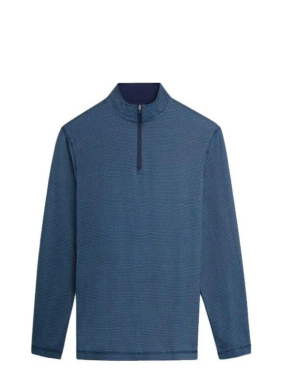 Bugatchi Ooohcotton® Print Stretch Half Zip Pullover - Mint