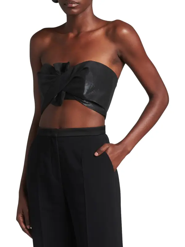 Giorgio Armani Metallic Knot Bandeau - Solid Black