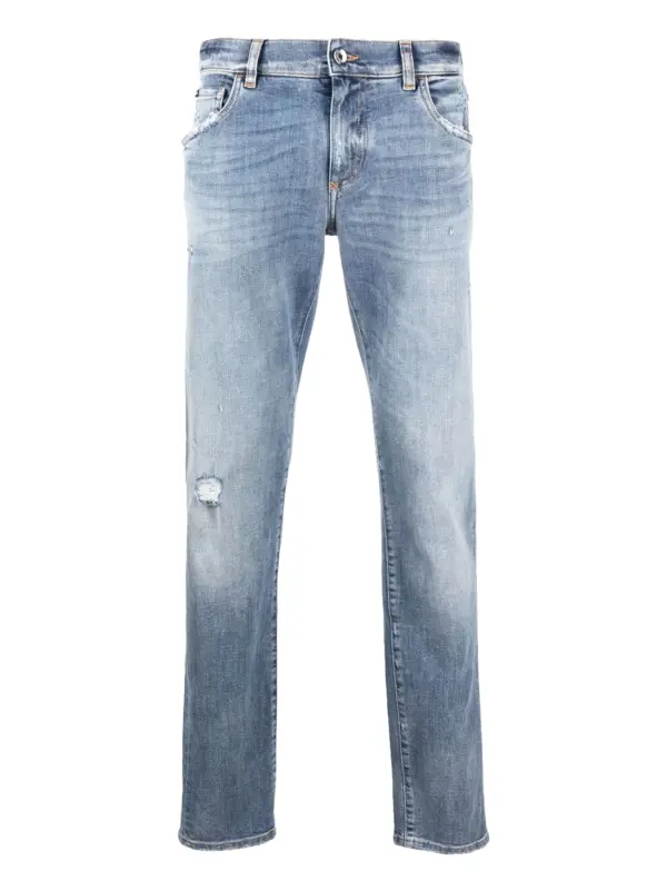 Dolce & Gabbana Distressed Slim-fit Jeans - Blue