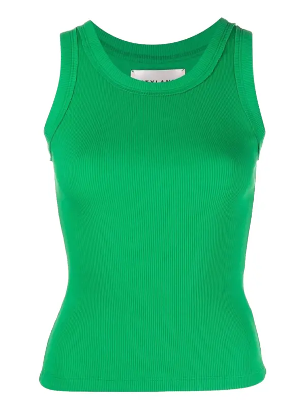 STYLAND Fine-ribbed Tank Top - Green