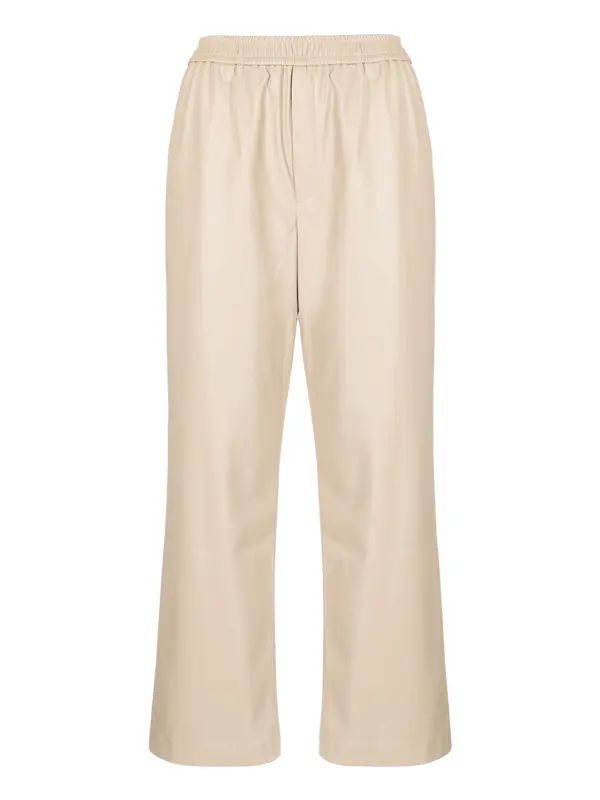 Goen.j Faux-leather Straight Trousers - Brown