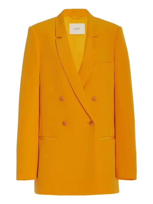 Lapointe Matte Crepe Double-breasted Blazer - Orange