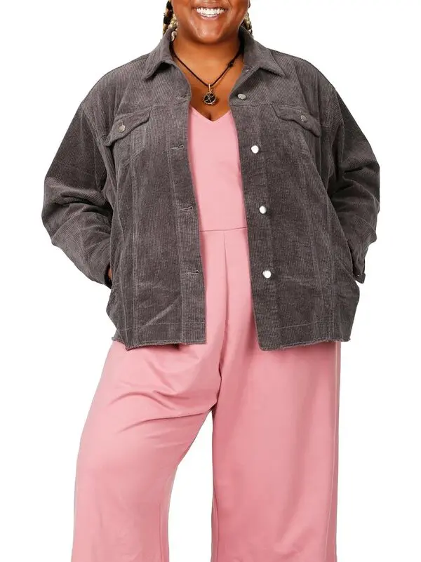 STANDARDS & PRACTICES Stretch Corduroy Jacket - Charcoal