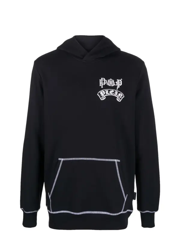 Philipp Plein Logo-print Pullover Hoodie - Black