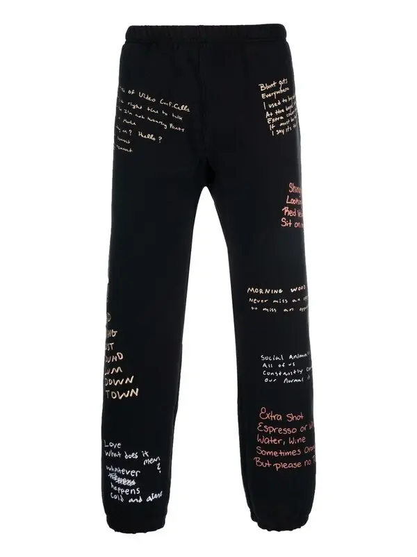 PLEASURES Sketch-style Print Trousers - Black