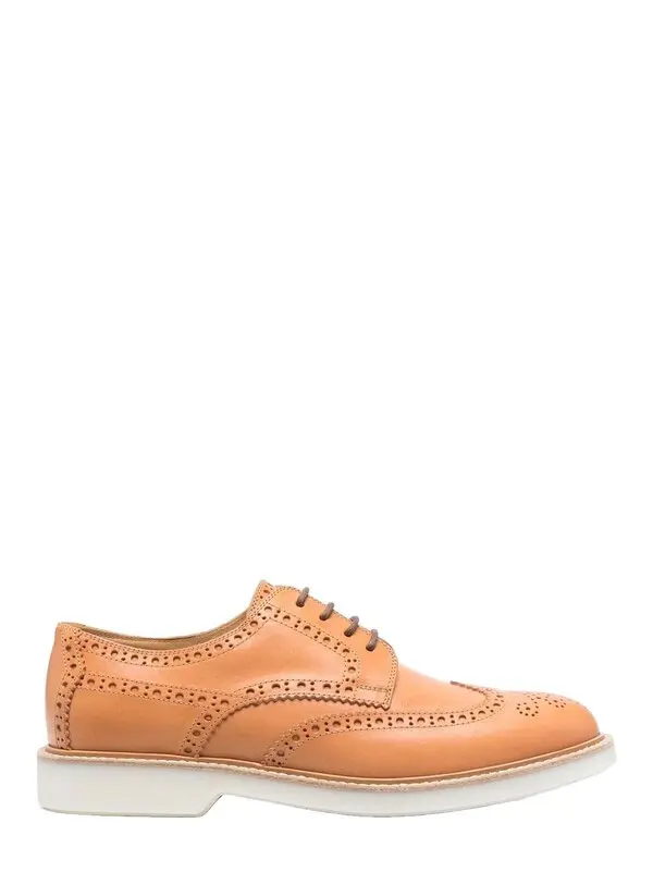 Brunello Cucinelli Brogue-detailed Derby Shoes - Brown