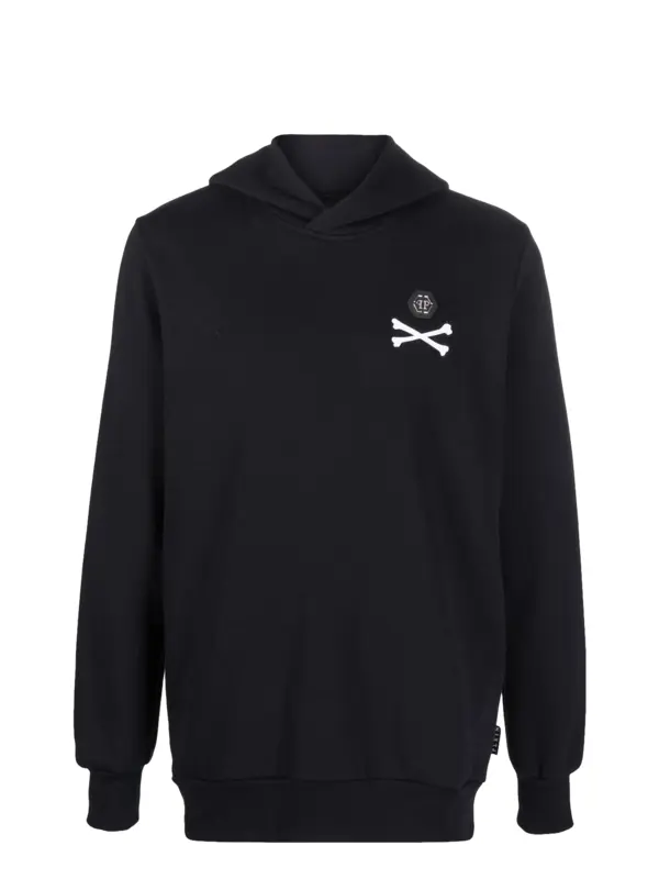 Philipp Plein Skeleton-print Pullover Hoodie - Black
