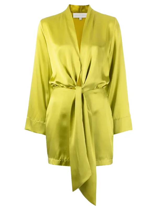 Michelle Mason Tie-front Minidress - Green